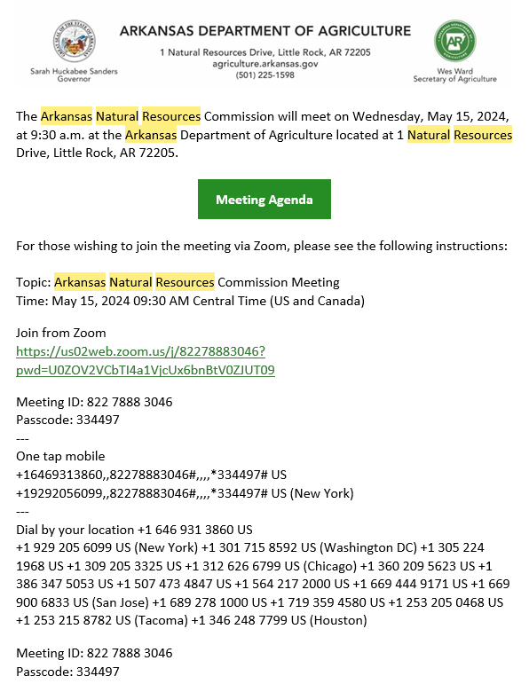 Mitchell Williams - Arkansas Natural Resources Commission: May 15th ...